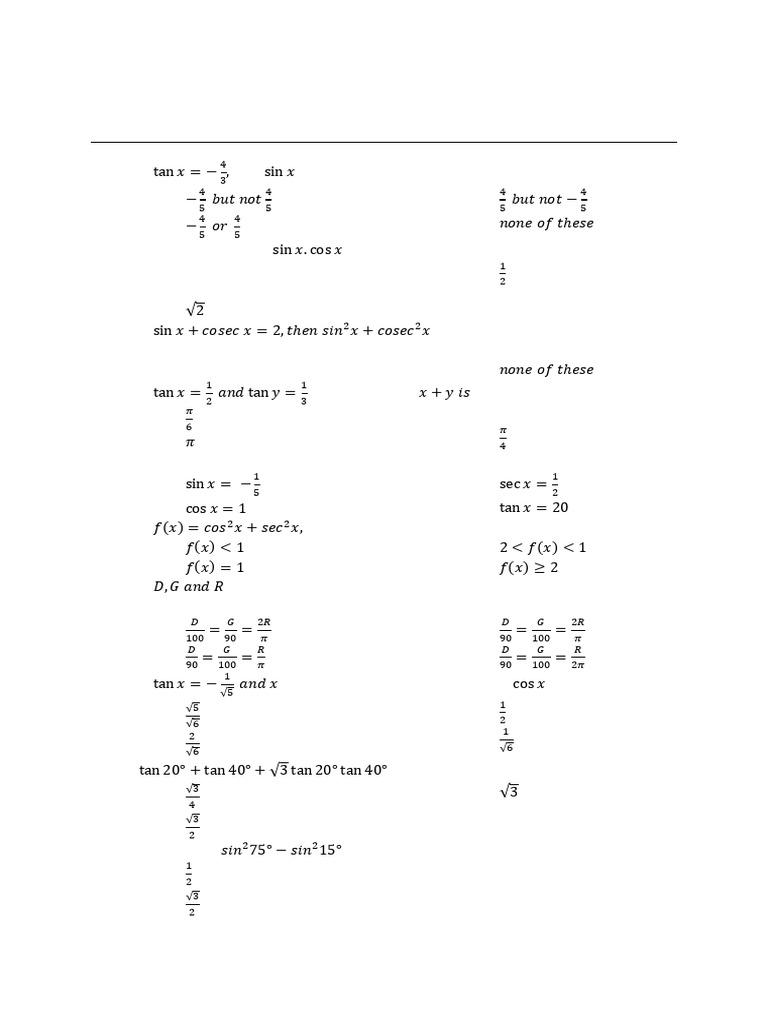 XI Chapter 03 Trigonometric Functions | PDF | Combinatorics | Mathematics