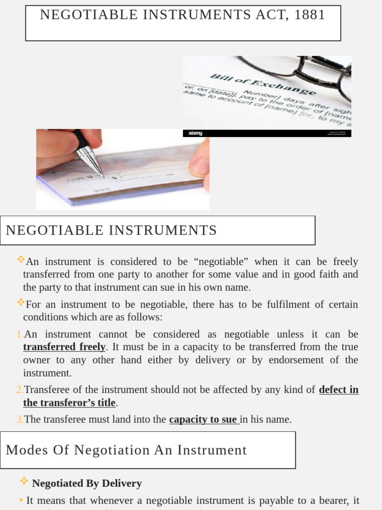 Negotiable Instruments Act J 1881 | PDF | Negotiable Instrument | Cheque