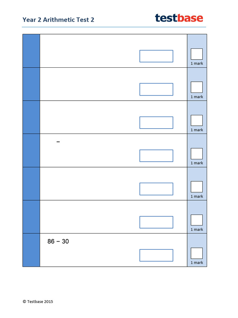 Year 2 Arithmetic Test 2 PDF | PDF