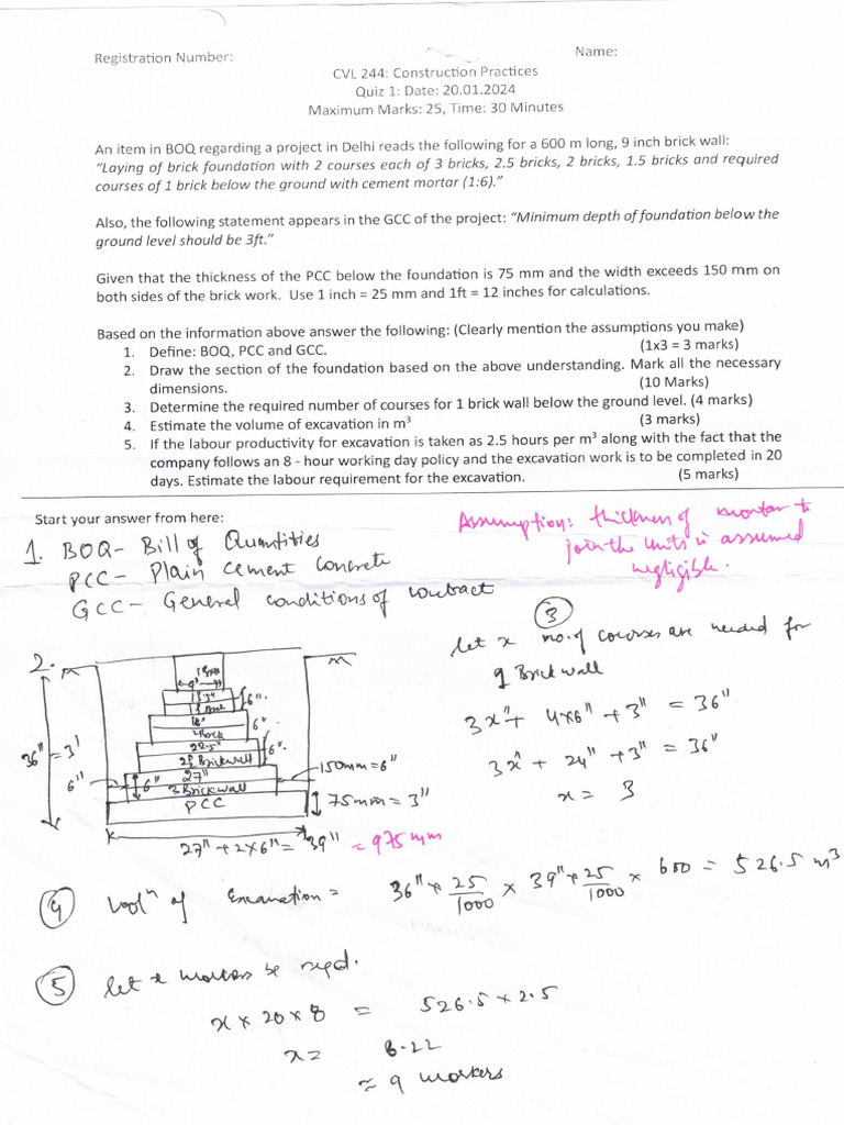 Quiz 1 Solution | PDF