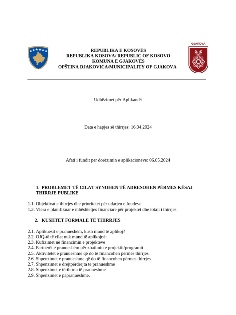 Udhezimet Per Aplikantet | PDF
