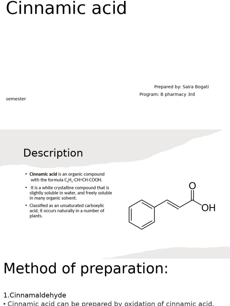 Cinnamic Acid | PDF
