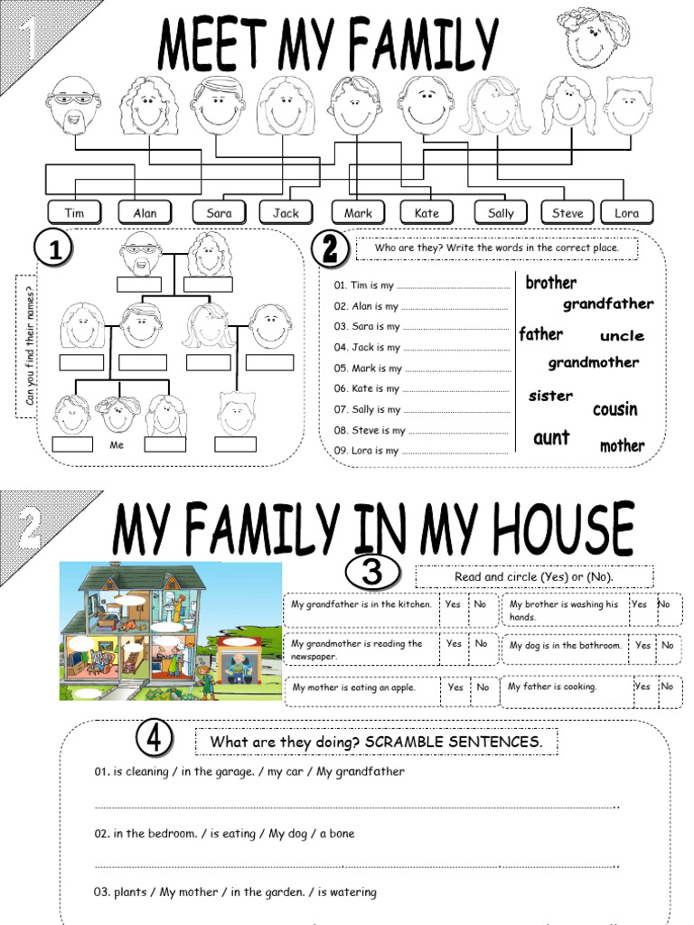 Family and House Worksheet | PDF