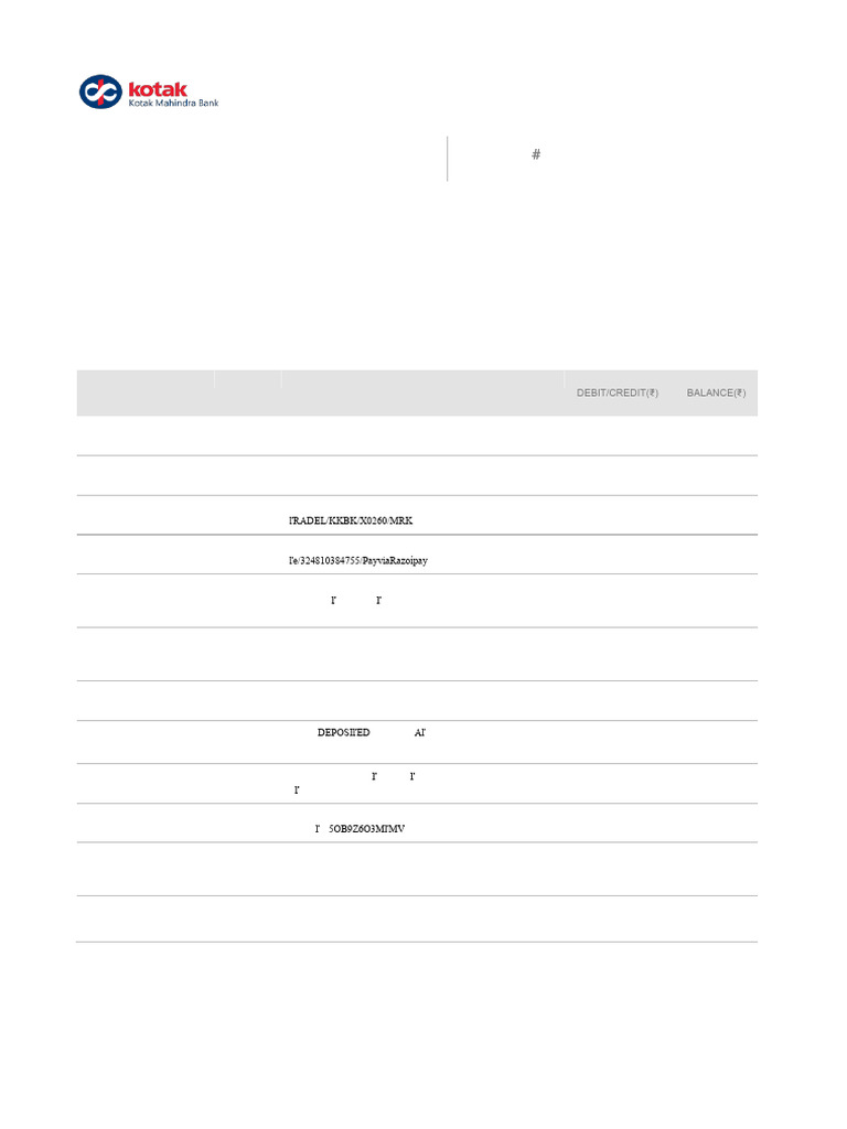 Kotak Bank Statement Jan 2023 1 (1) | PDF | Debits And Credits | Payments