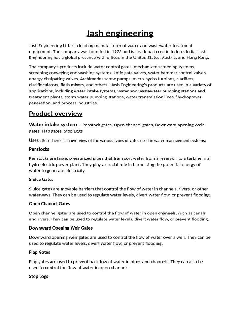 Jash engineering | PDF | Waste | Valve