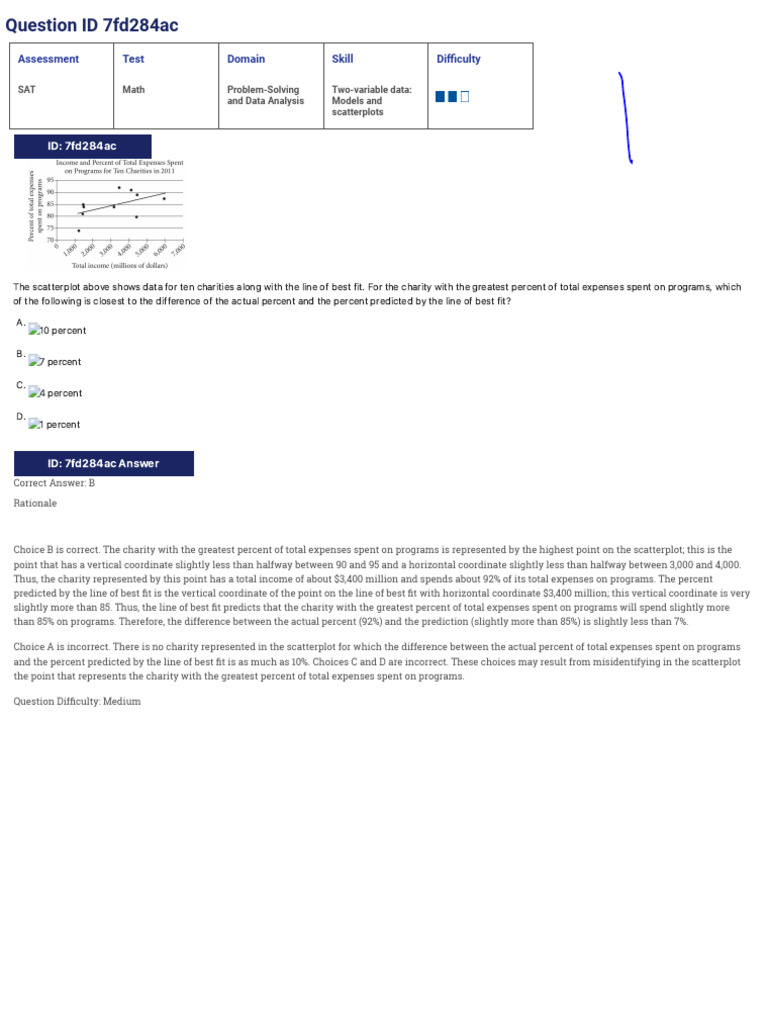 Problem Solving TEST 3 ANSWERS | PDF | Sat | Mean