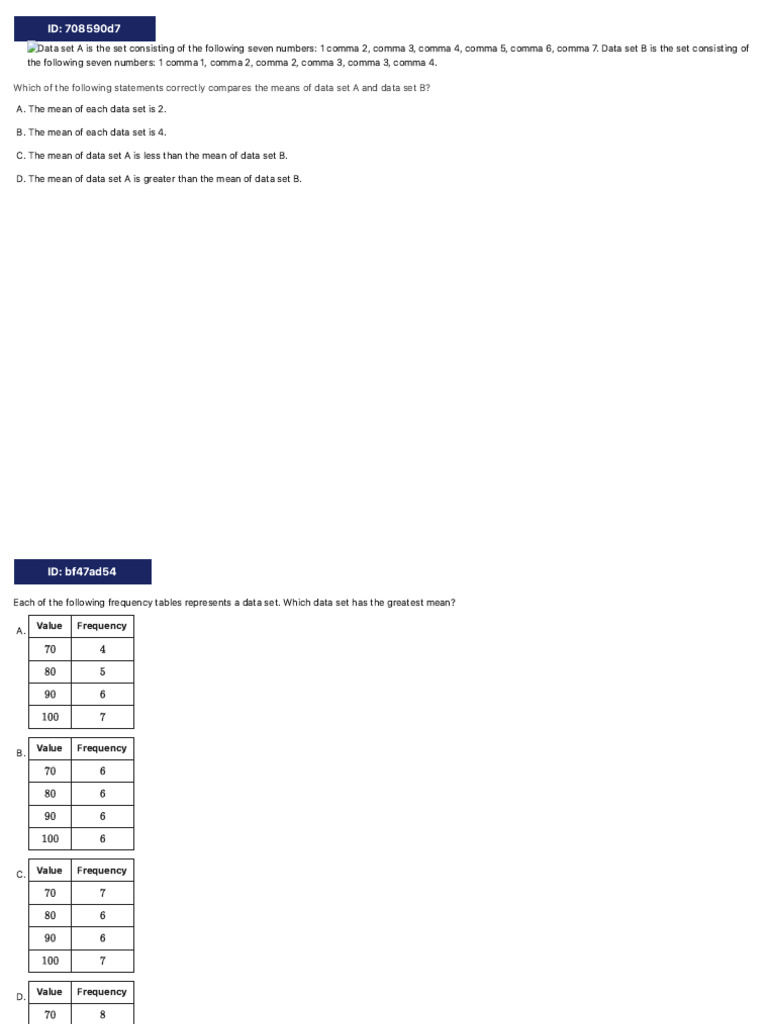 Problem Solving TEST 4 | PDF | Percentage | Mean