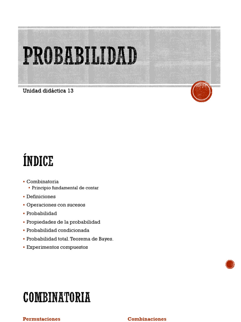 Probabilidad y Combinatoria Avanzada | PDF | Teoría de probabilidad ...