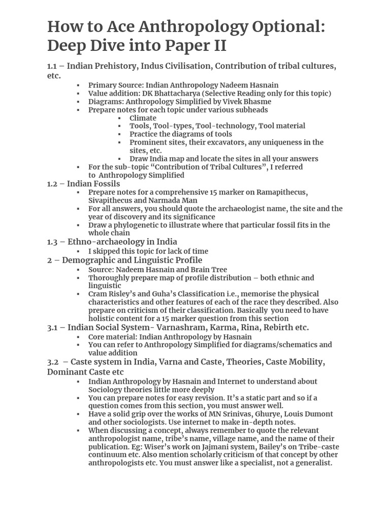 Ace Anthropology Optional Paper Ii Guide Pdf Anthropology Tribe