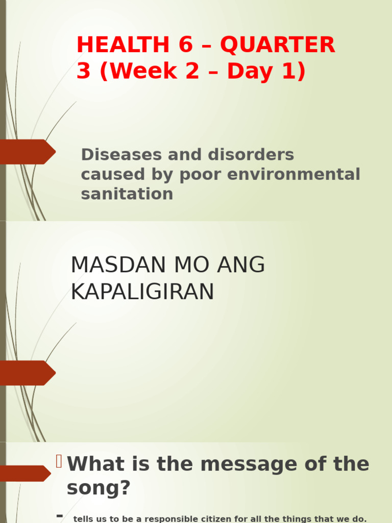 MAPEH 6 - HEALTH PPT Q3 W2 - How Poor Environmental Sanitation Can ...