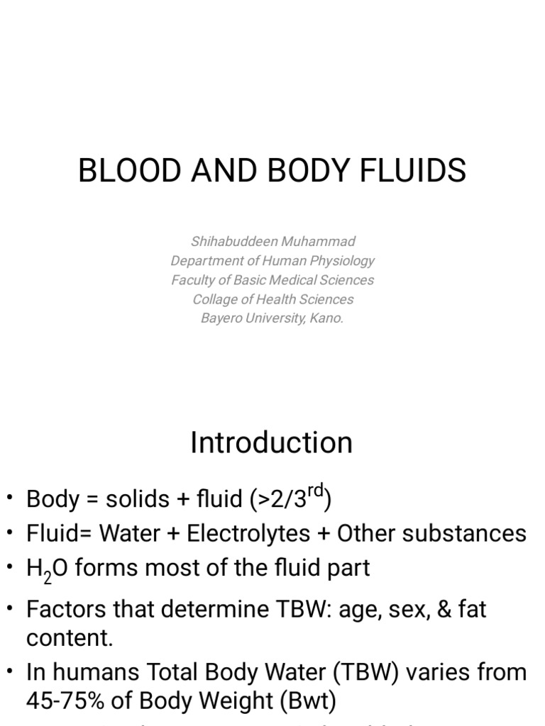 Blood and Body Fluid 1-1 | PDF | Anemia | Red Blood Cell