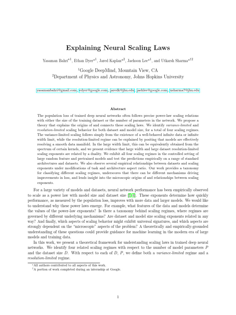 Explaining Neural Scaling Laws | PDF | Power Law | Dimension