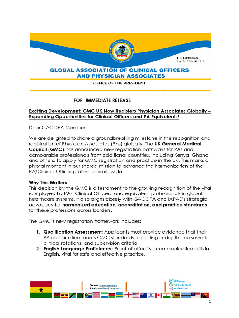 Gacopa Release On Uk Overseas Pa Accreditation | PDF | Social Programs ...