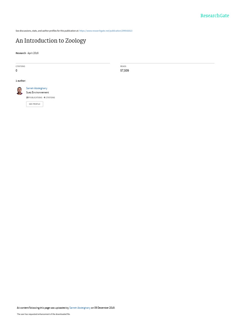 An Introduction To Zoology | PDF | Mitosis | Cell Biology