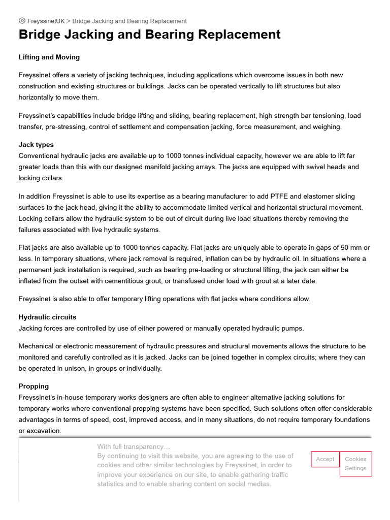 Bridge Jacking and Bearing Replacement - FK | PDF