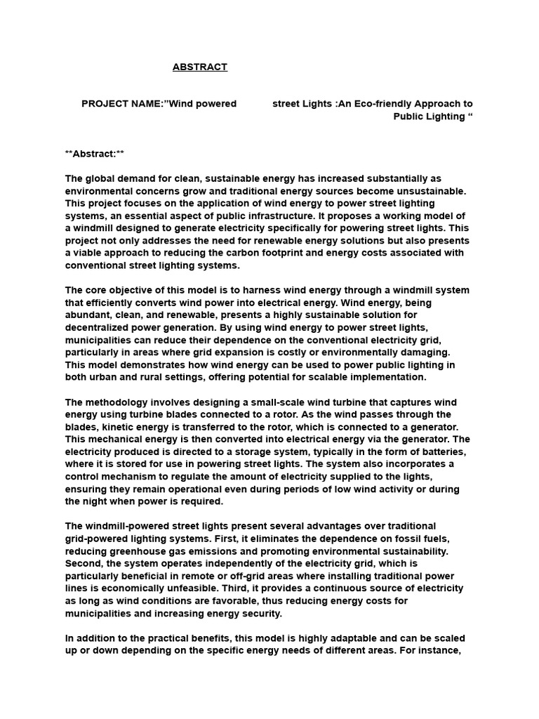 Physics abstract.pdf | PDF | Wind Power | Energy Development