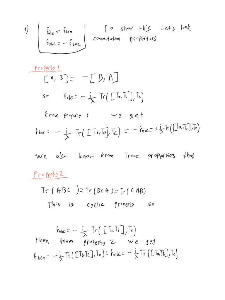 Commutation Properties in Lie Algebra | PDF