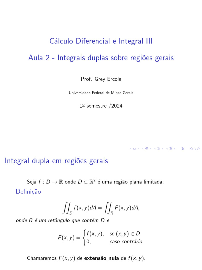 2 - Integrais Duplas Regiões Gerais | PDF | Integrante | Funções e ...