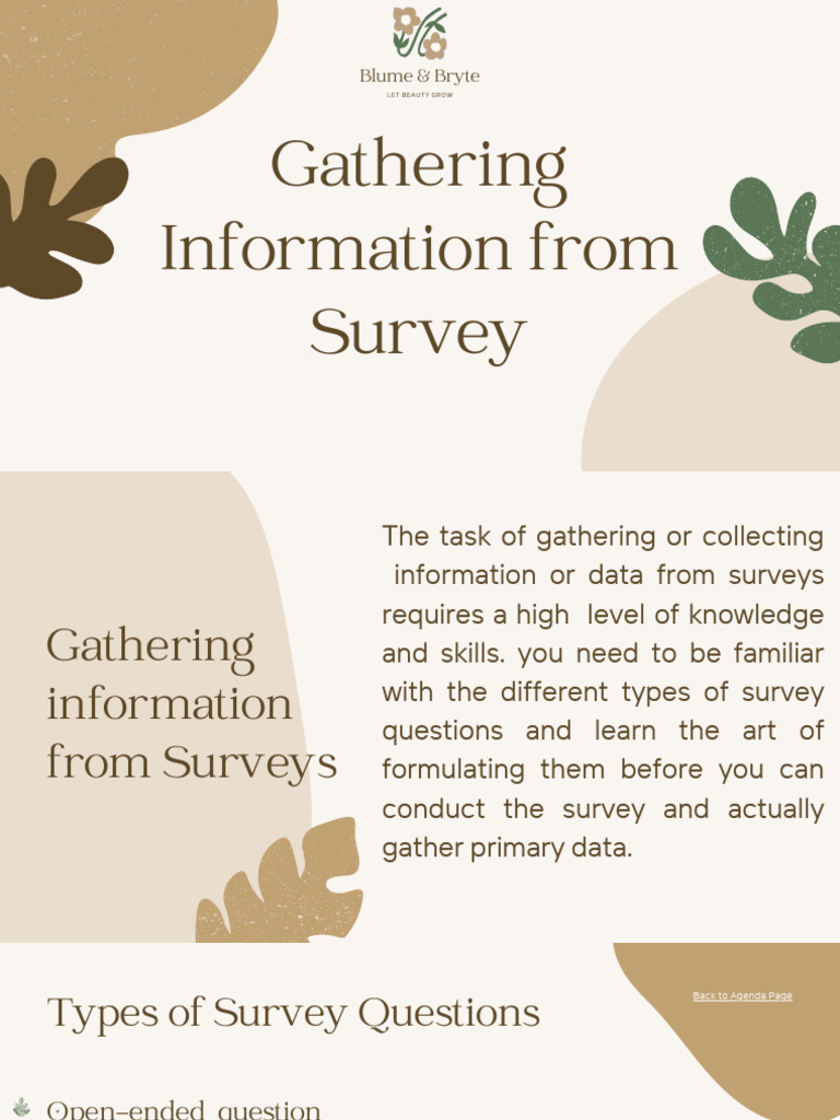 Gathering Information From Survey | PDF | Questionnaire | Question