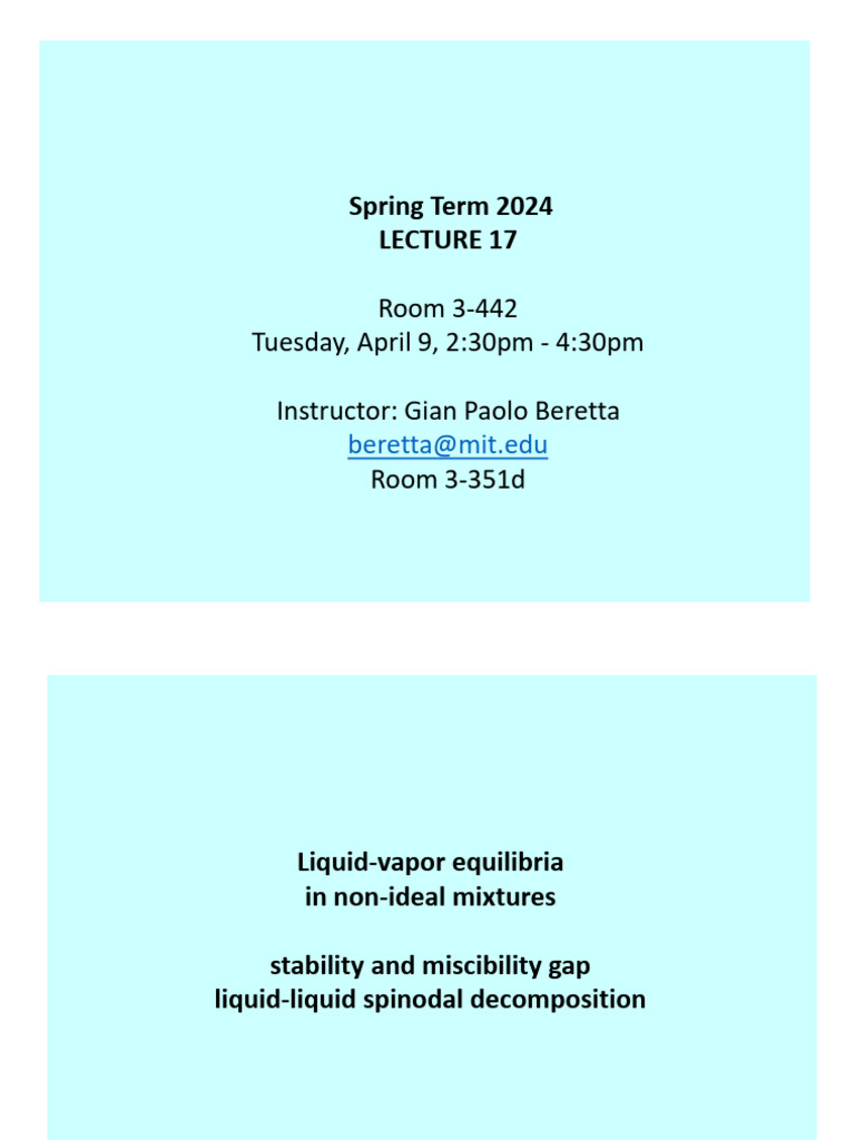 Lecture 17 - Liquid-Liquid Spinodal Decomposition, Introduction To ...