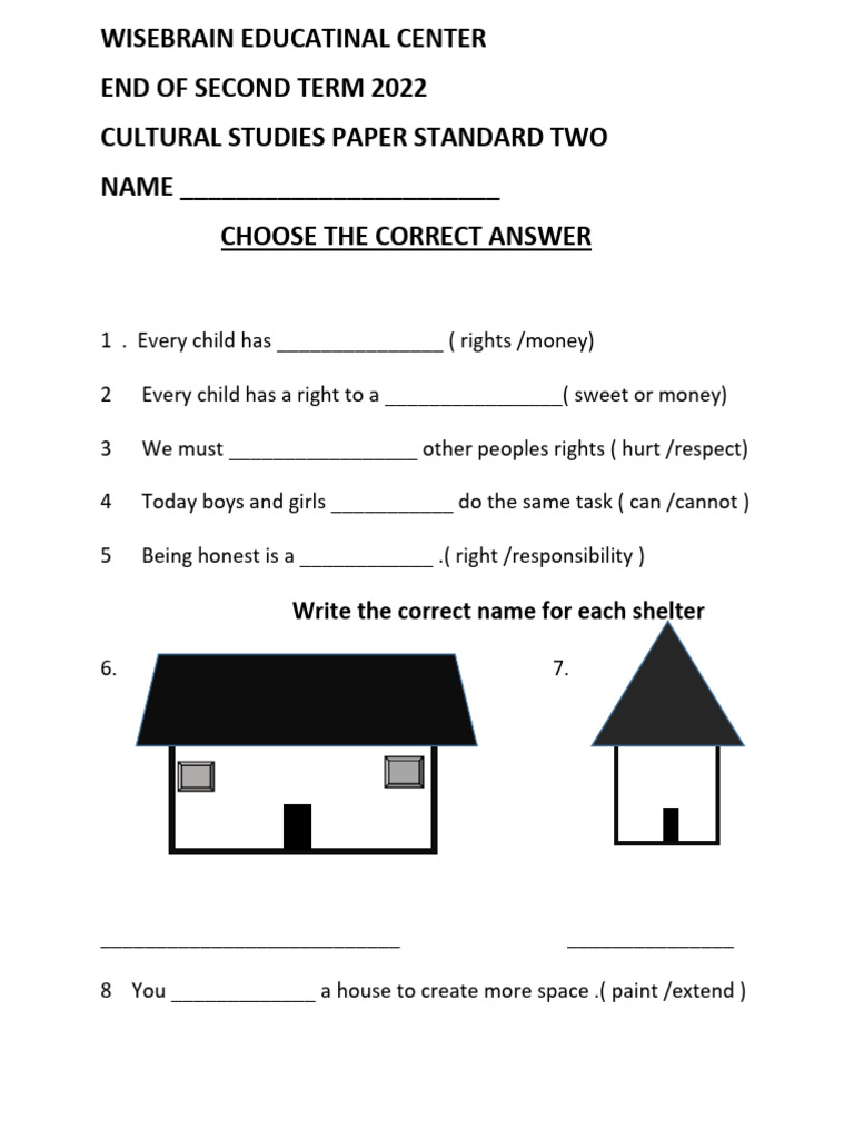 CULTUER STD2 TERM 2 | PDF