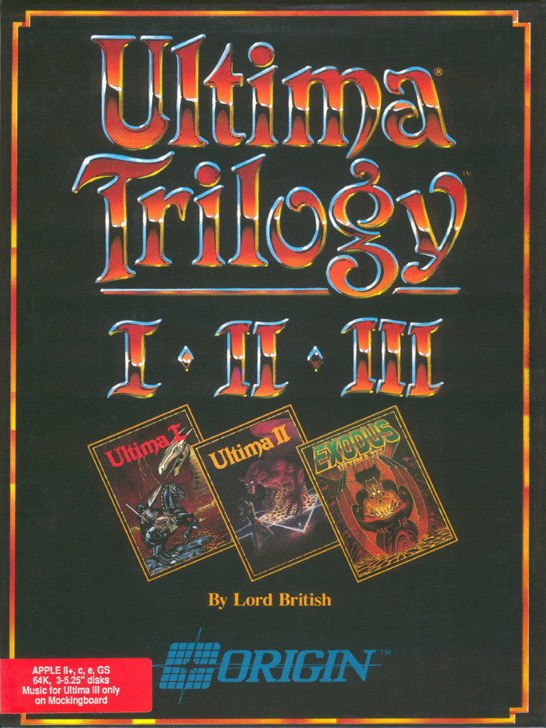 Ultima Trilogy I-II-III Original Apple II Box, Disks, Quickstart ...