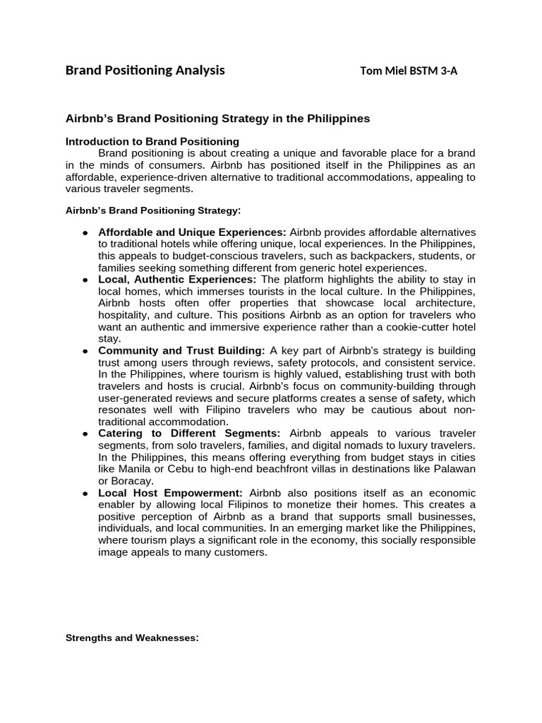 Brand Positioning Analysis | PDF | Brand | Philippines