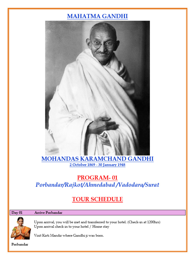 01 Footsteps of Mahatma Gandhi Program 01 | PDF | Mahatma Gandhi