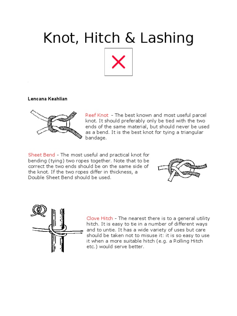 Knot, Hitch & Lashing: Lencana Keahlian | PDF | Knot | Scoutcraft