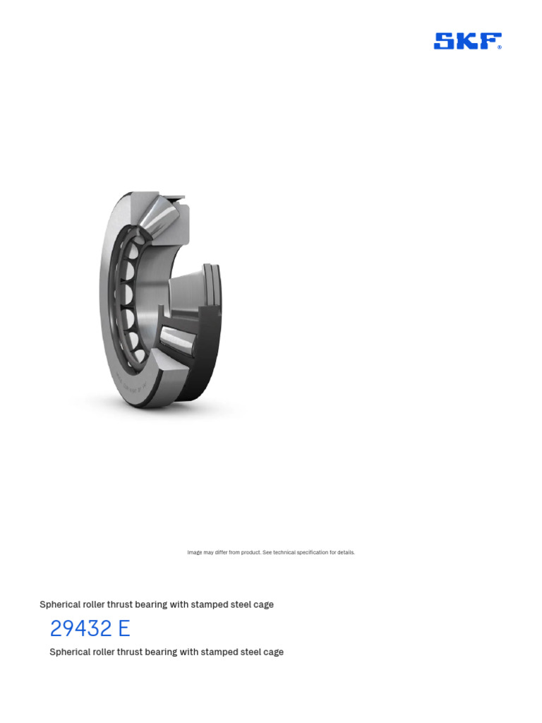 E - Spherical Roller Thrust Bearings - SKF | PDF | Bearing (Mechanical) | License