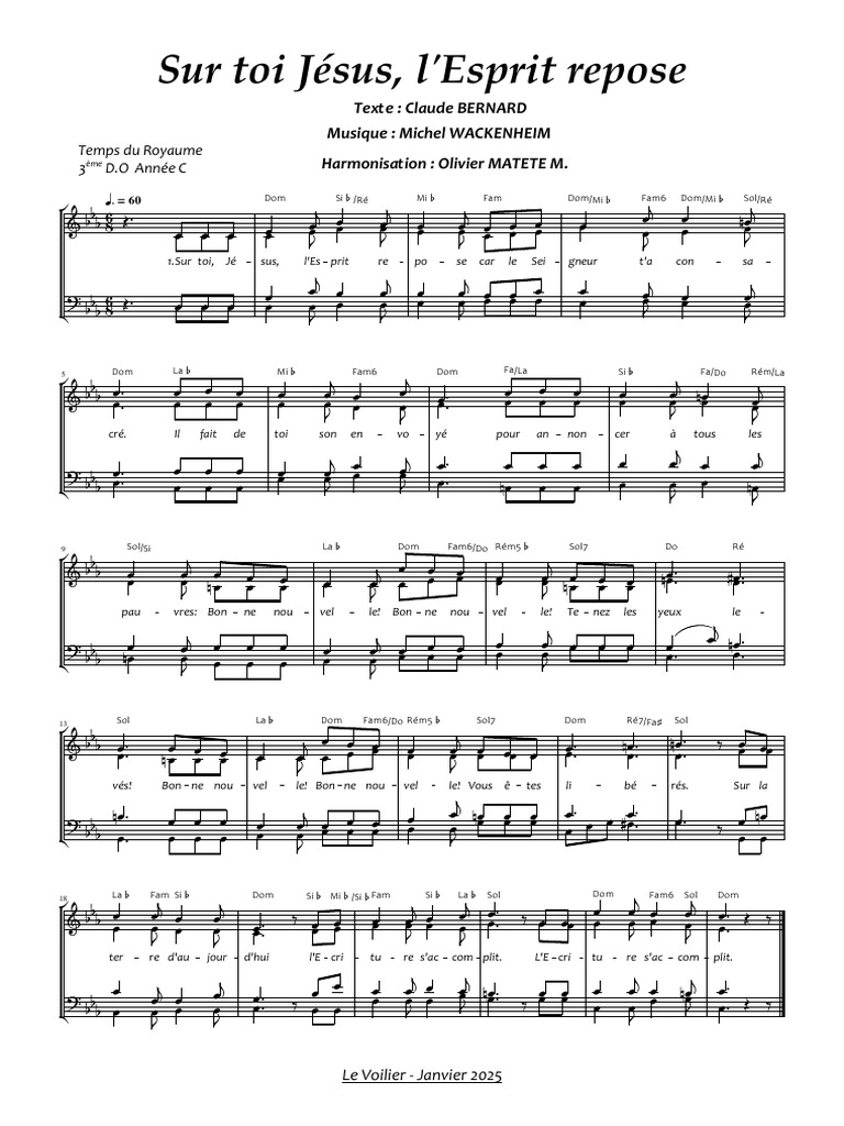 Sur Toi Jésus, L'esprit Repose | PDF | Le gospel | Évangiles canoniques