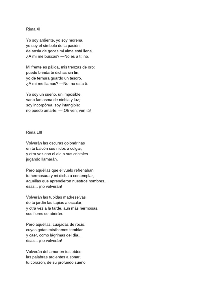 Rima XI y Rima LIII | PDF