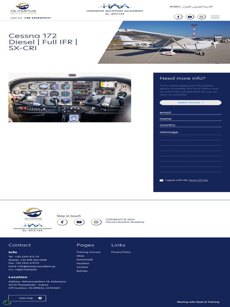 Cessna 172 Diesel Full IFR SX-CRI | PDF