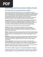 Communication Styles &matrix | PDF | Communication | Psychology