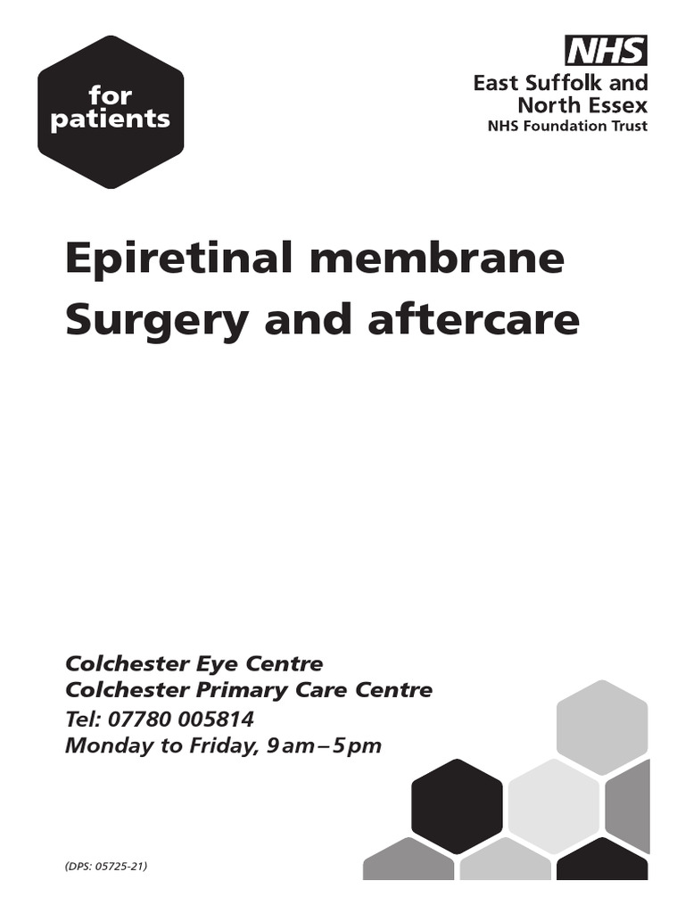 FINAL 05725 21 CPPC Epiretinal Membrane Surgery and Aftercare | PDF | Medical Specialties | Vision
