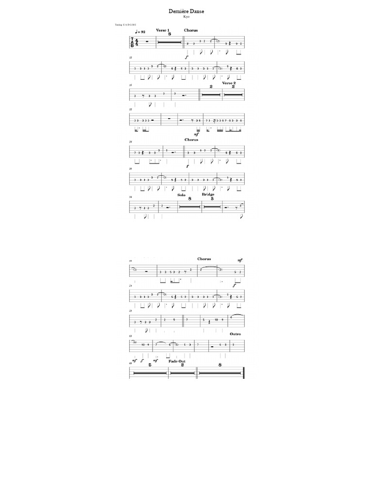 DERNIÈRE DANSE OFFICIAL by Kyo | PDF