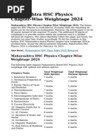 HSC Maths Chapter Weightage 2024 | PDF | Mathematics | Integral