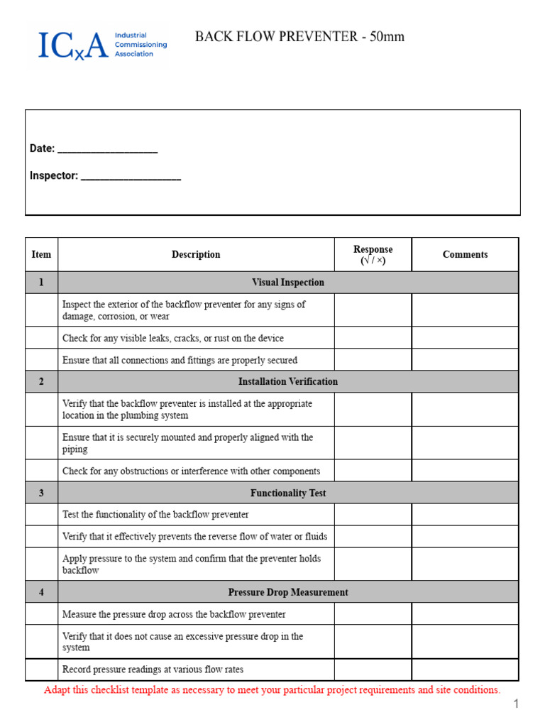 Back Flow Preventer 50mm | PDF | Flow Measurement | Leak
