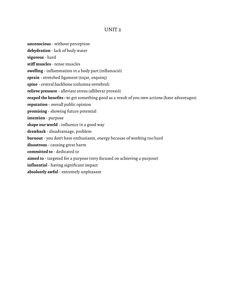 Còpia de Unit 2_ Vocabulary | PDF