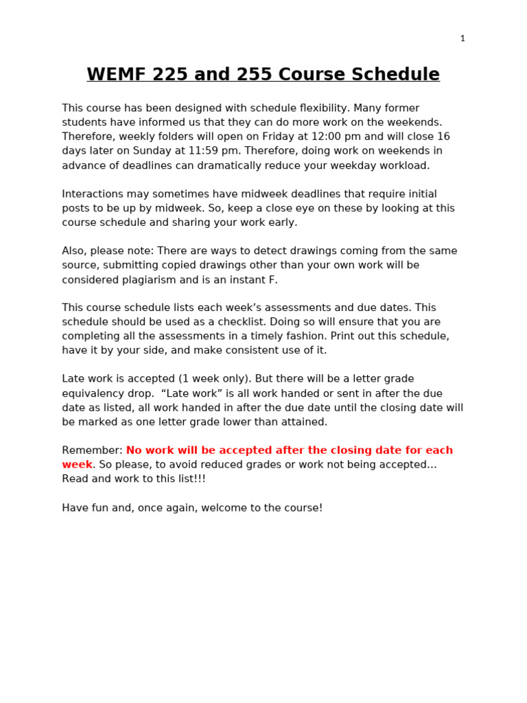 WEMF 225 002 Schedule FA24 | PDF