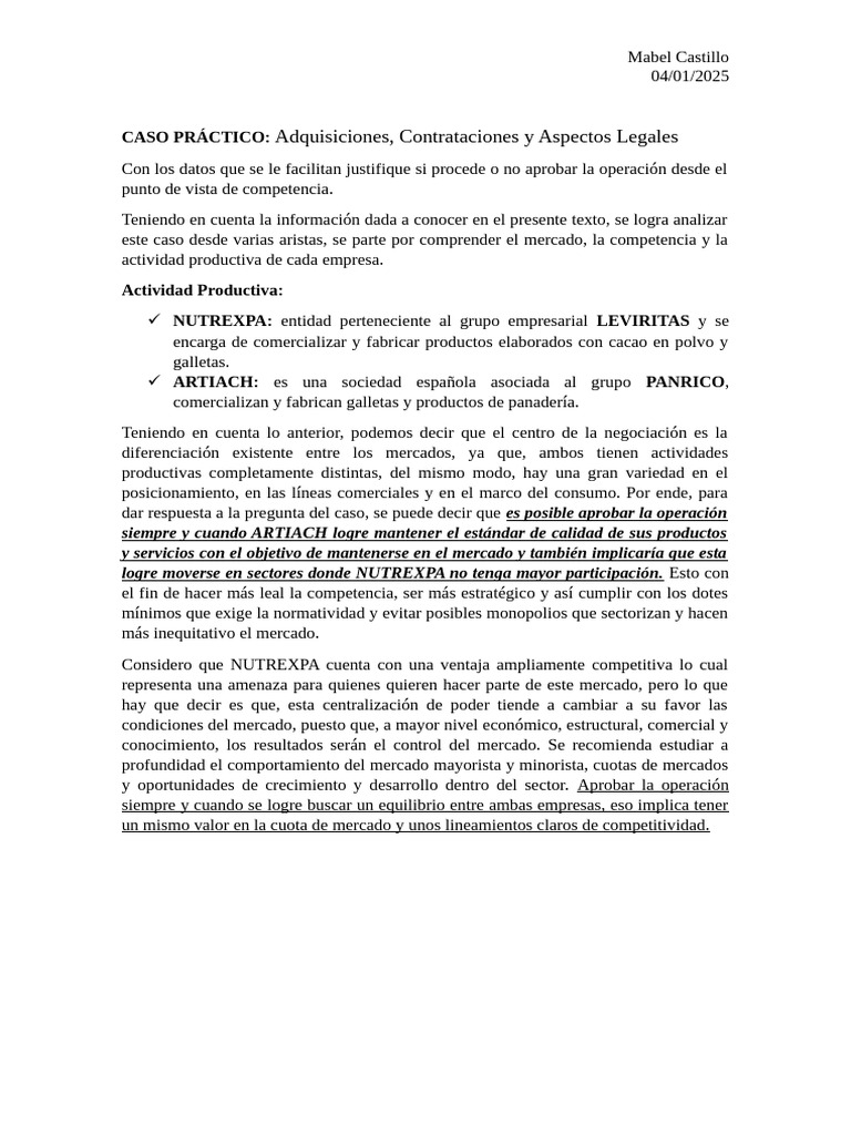 Análisis de Competencia: NUTREXPA vs ARTIACH | PDF | Mercado (economía ...