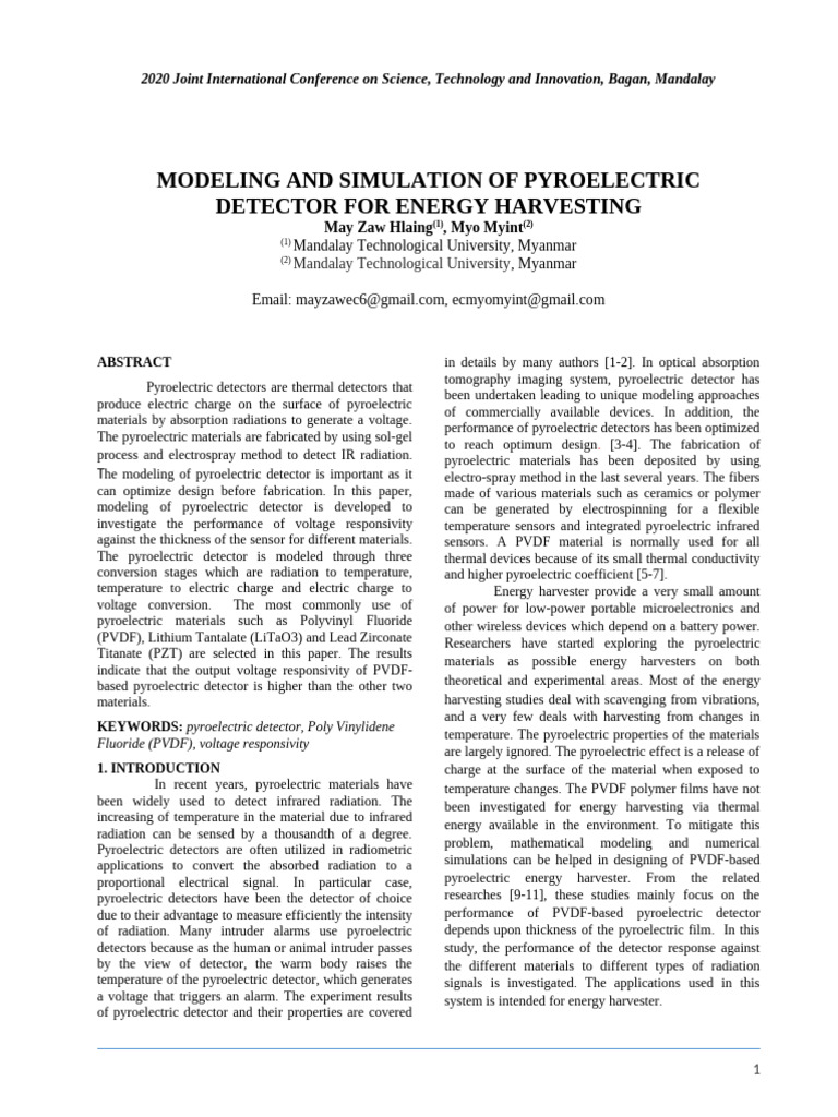 IEEE-Paper-Pyro - Complete | PDF | Energy Harvesting | Detector (Radio)