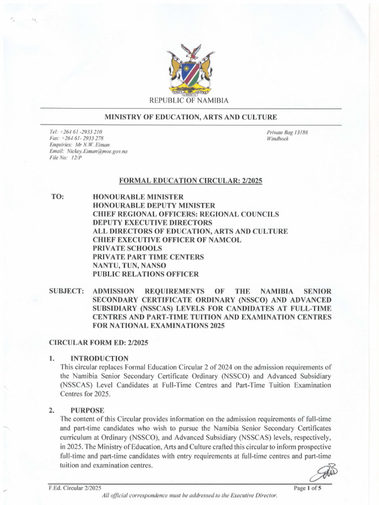 Circular Form Ed 2 of 2025 - Admission Requirements | PDF | Curriculum ...