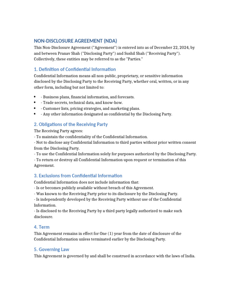 NDA_Agreement signed | PDF | Non Disclosure Agreement | Business Law