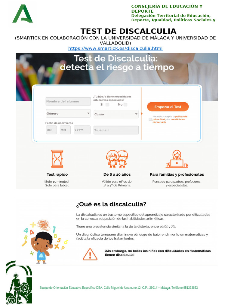 Test Discalculia Smartick | PDF