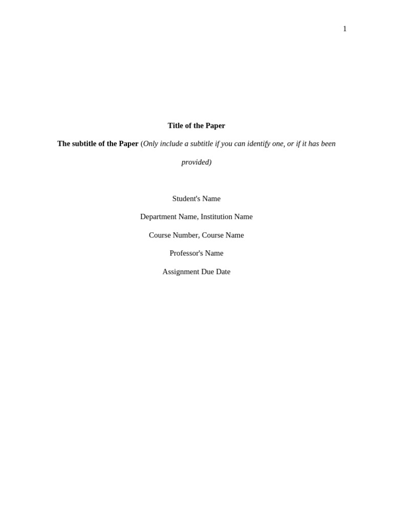 Apa 7TH Edition Template | PDF