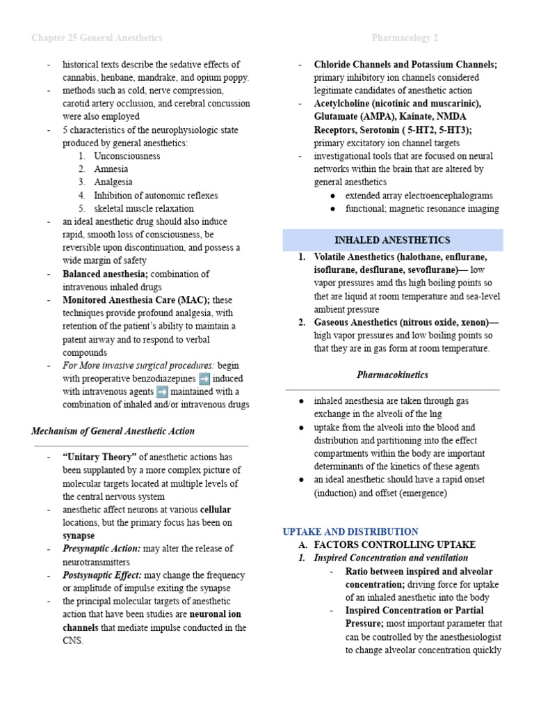 CH25 Pharmacology | PDF | Anesthesia | Medical Specialties