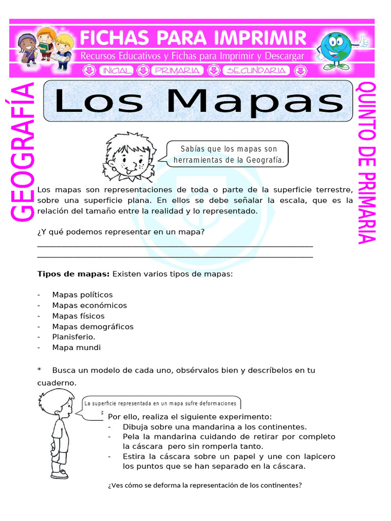 Elementos y Tipos de Mapas para Niños | PDF | Mapa | Ciencias Naturales