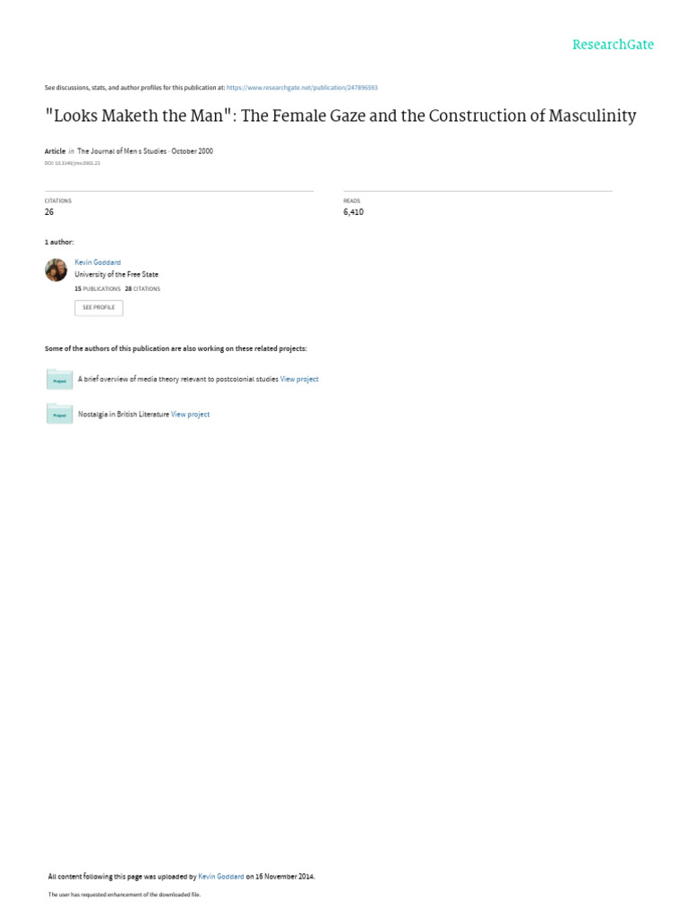 "Looks Maketh The Man": The Female Gaze and The Construction of ...