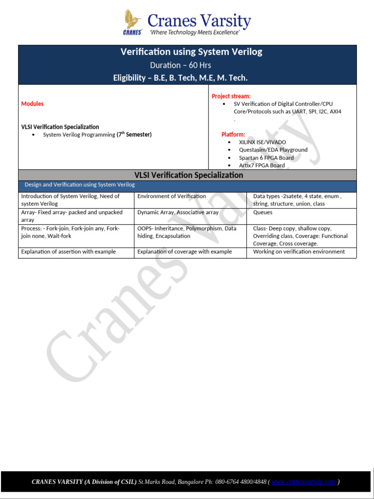 Verification Using System Verilog 6th Sem | PDF